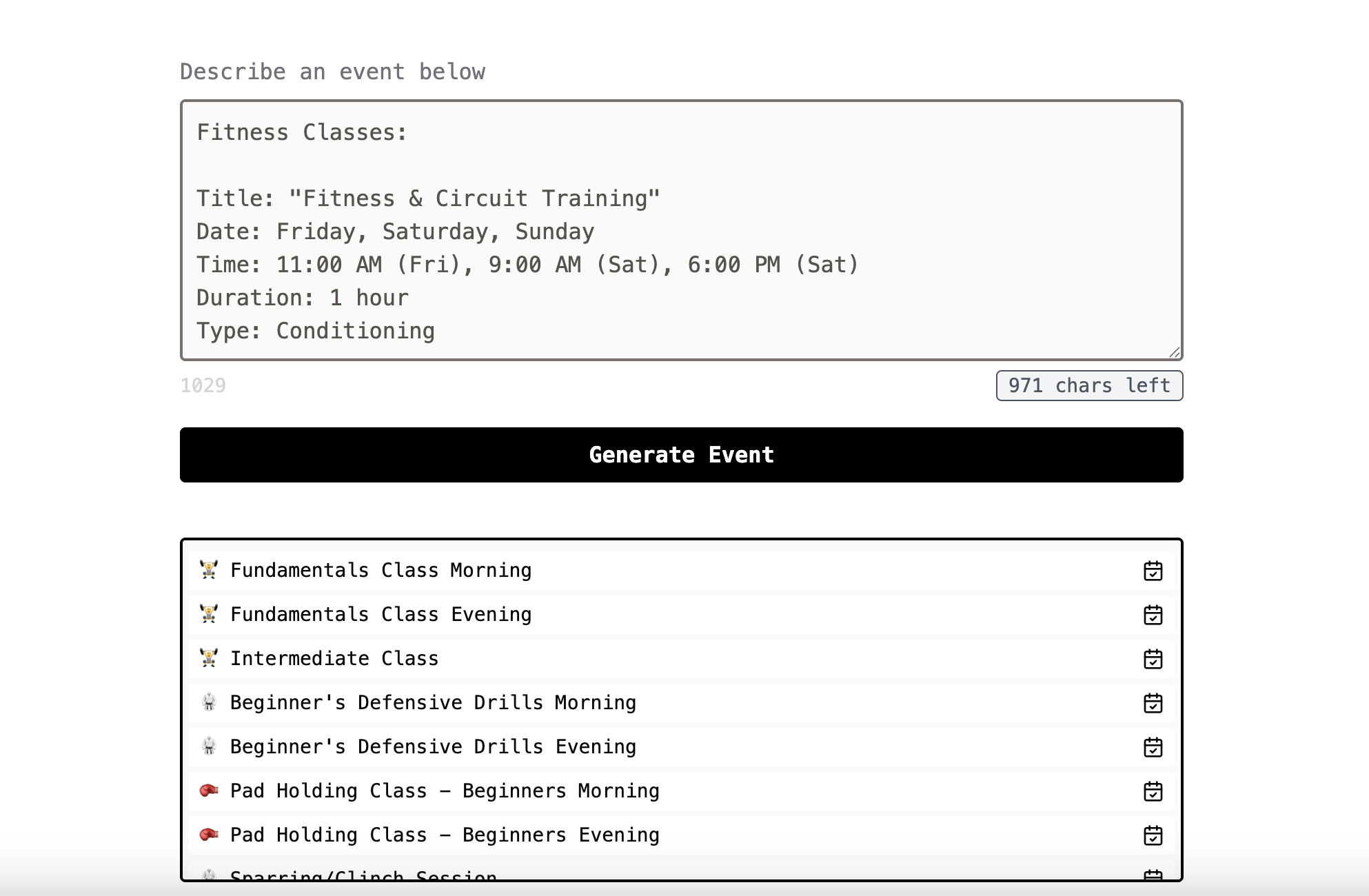 Calendar visualization